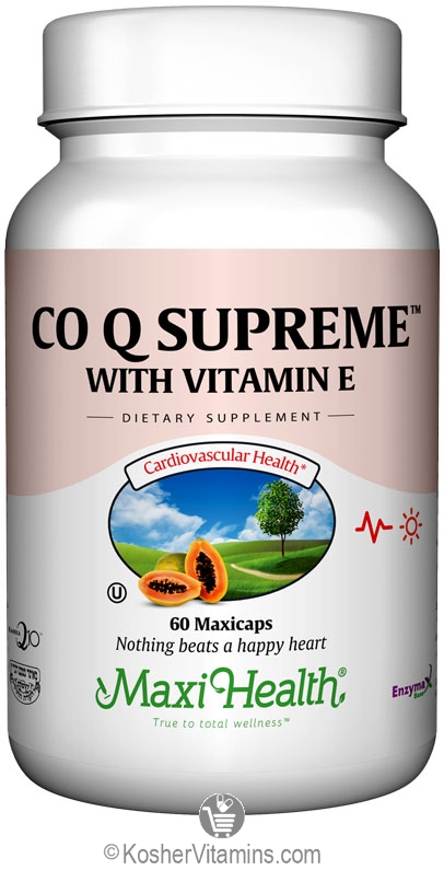 Maxi Health Kosher Co Q Supreme with Vitamin E (Coenzyme Q10) 100 Mg 60 ...