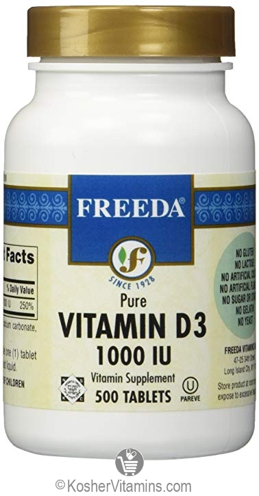 Freeda Kosher Vitamin D3 1000 IU 500 Tablets - Koshervitamins.com