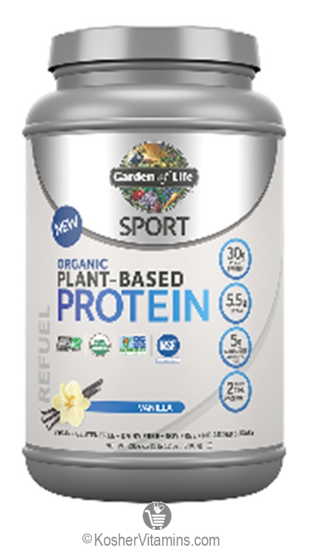 Garden of Life Kosher SPORT Organic Plant-Based Protein Vanilla 28.4 Oz ...