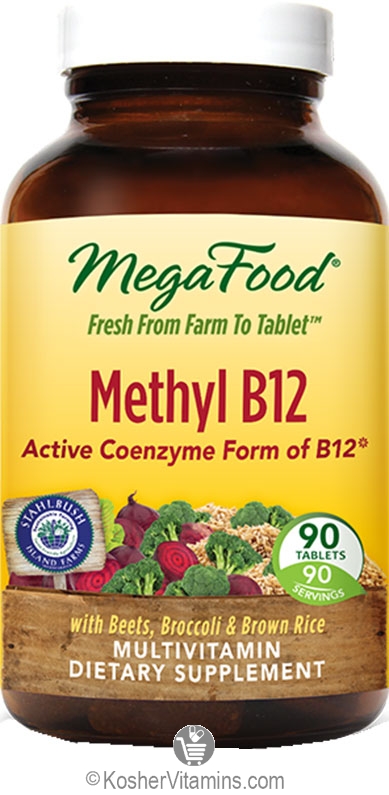 MegaFood Kosher Methyl B12 90 Tablets - Koshervitamins.com