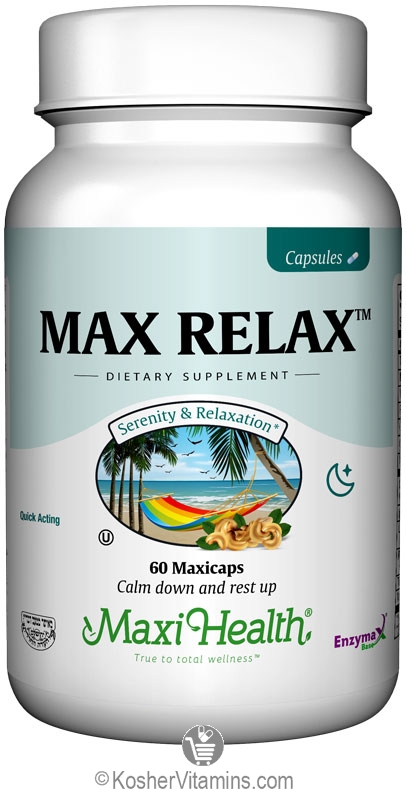 Maxi Health Kosher Max Relax Stress Buster 60 MaxiCaps - Koshervitamins.com