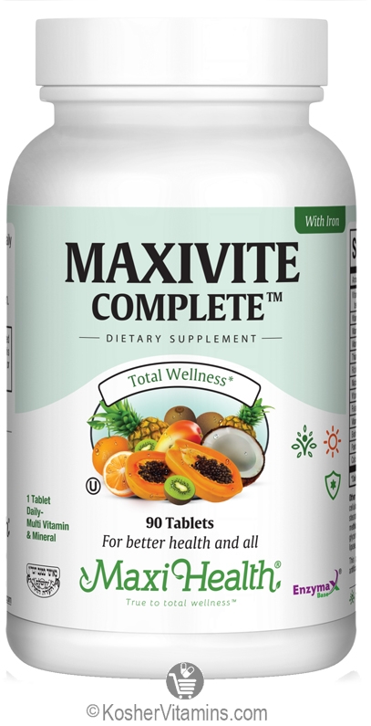 Maxi Health Kosher Maxivite Complete One Daily Multi Vitamin & Mineral ...