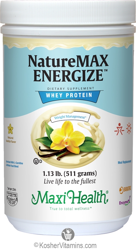 Maxi Health Kosher Naturemax Energize Whey Protein Creamy Vanilla Meal ...