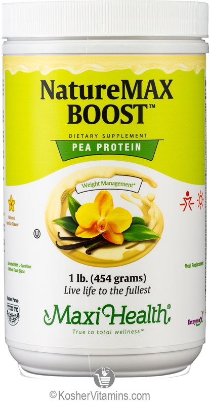 Maxi Health Kosher Naturemax Boost Pea Protein - Vanilla Flavor 1 LB ...