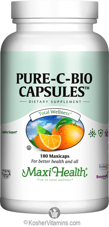 Maxi Health Kosher Pure-C-Bio 300 Vitamin C 180 Capsules ...