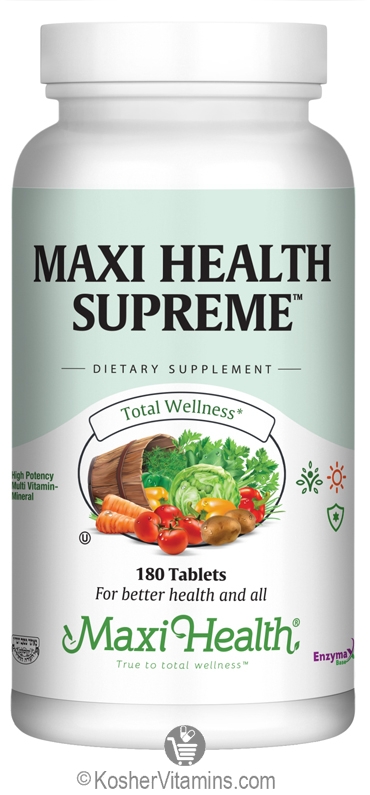 Maxi Health Kosher Maxi Health Supreme Multi Vitamin/Mineral 180 ...