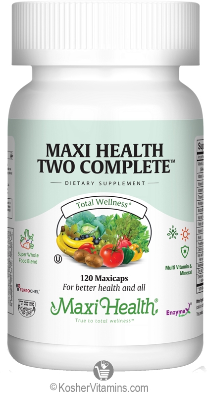 Maxi Health Kosher Maxi Two Complete Multi Vitamin & Mineral 120 ...