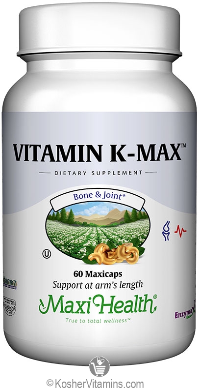 Maxi Health Kosher Vitamin K-Max 100 Mcg 60 MaxiCaps - Koshervitamins.com