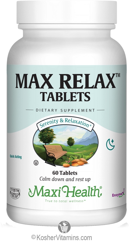 Maxi Health Kosher Max Relax Stress Buster 60 Tablets - Koshervitamins.com