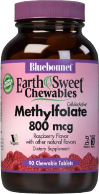 Bluebonnet Kosher EarthSweet Chewables CellularActive Methylfolate 800 ...