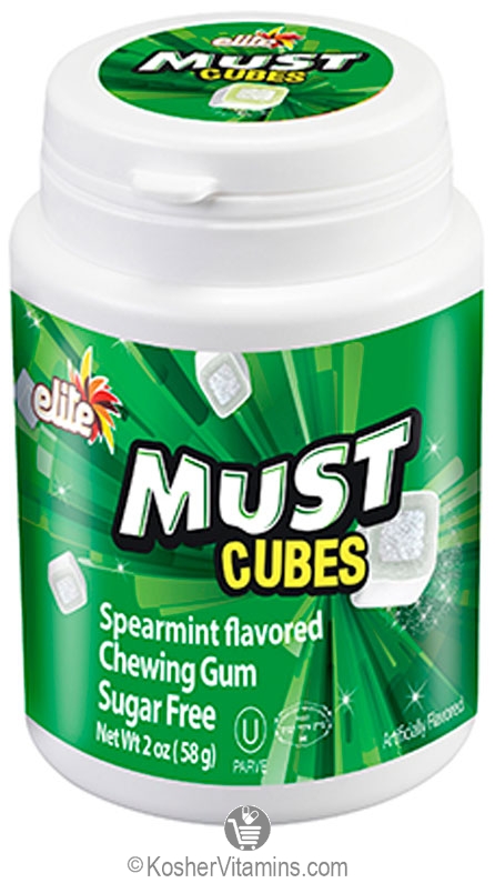 Elite Kosher Must Chewing Gum Cubes - Spearmint Flavor Sugar Free 2 Oz ...