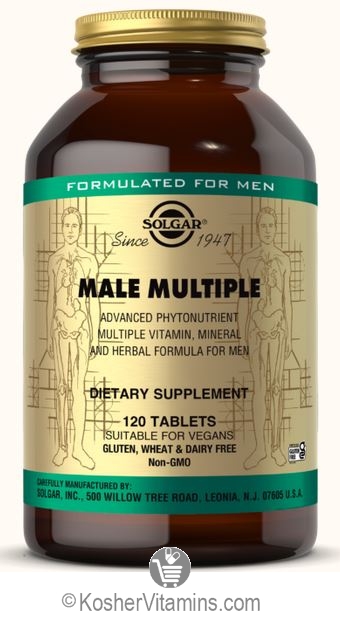 Solgar Male Multiple Vegetarian Suitable Not Certified Kosher 120 ...