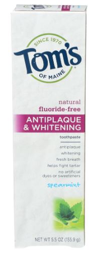 Toms Of Maine Kosher Natural Antiplaque and Whitening Fluoride-Free ...
