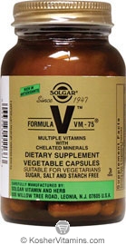Solgar Kosher Formula VM-75 Vitamin & Mineral 120 Vegetable Capsules ...