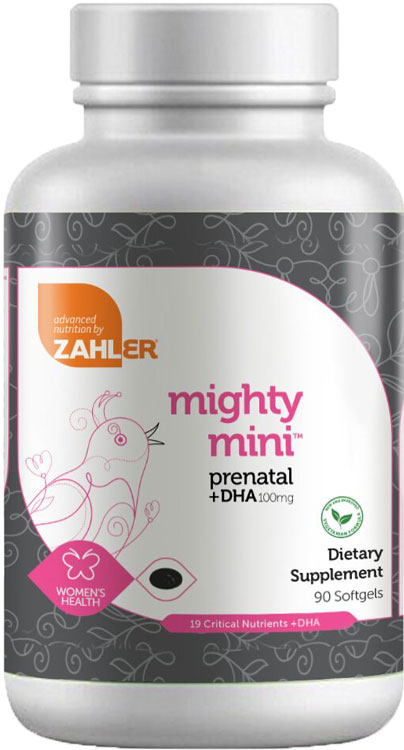Zahlers Kosher Mighty Mini Prenatal +DHA Mint Scented for a Fresh Smell ...
