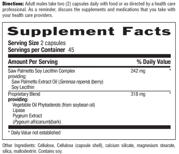 Country Life Kosher Saw Palmetto & Pygeum Extract 90 Vegetarian ...