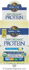 Garden of Life Kosher RAW Organic Protein Powder Vanilla 10 Packets ...