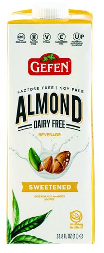 Gefen Kosher Sweetened Almond Milk - Passover 33.8 fl oz ...