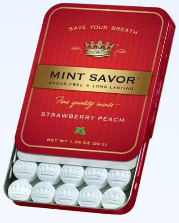 Mint Savor Kosher Sugar Free Long Lasting Mints - Strawberry Peach 1.05 ...