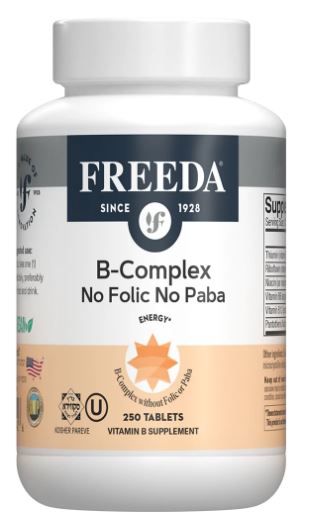 Freeda Kosher B Complex No Folic No Paba 250 Tablets - Koshervitamins.com