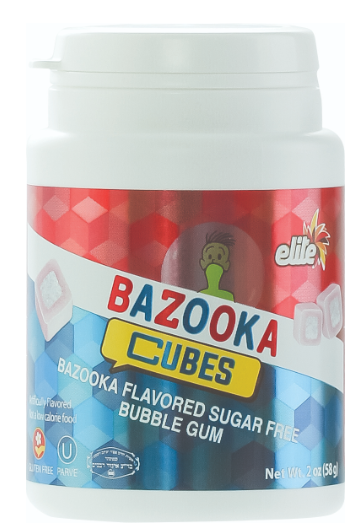 Elite Kosher Bazooka Bubble Gum Cubes - Sugar Free 2 OZ ...