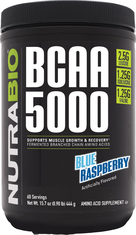 NutraBio Kosher BCAA 5000 Branch Chain Amino Acids Powder Blue Rasberry ...
