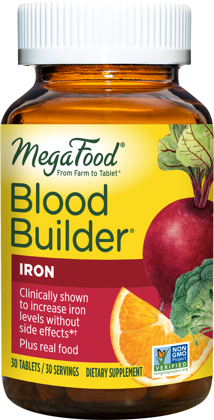 MegaFood Kosher Blood Builder Whole Food Iron Supplement Beet Root 30 ...