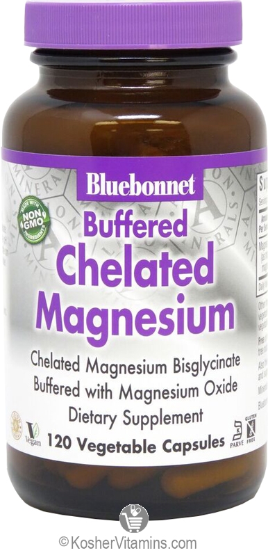 Bluebonnet Kosher Buffered Chelated Magnesium 200 Mg 120 Vegetable ...