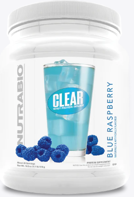 NutraBio Kosher Clear Whey Protein Isolate Blue Raspberry 1.1 lbs ...