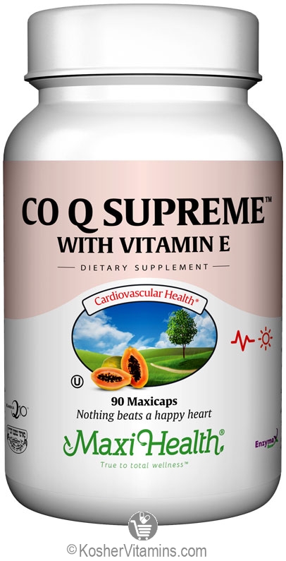 Maxi Health Kosher Co Q Supreme with Vitamin E (Coenzyme Q10) 100 Mg 90 ...