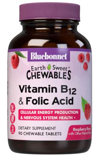 Bluebonnet Kosher EarthSweet Vitamin B12 & Folic Acid Chewable ...