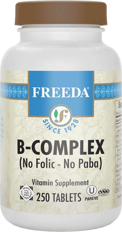 Freeda Kosher B Complex No Folic No Paba 250 Tablets - Koshervitamins.com