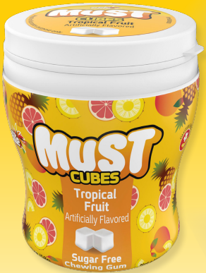 Elite Kosher Must Chewing Gum Cubes-Tropical Fruit Sugar Free 2 OZ ...