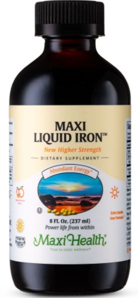Maxi Health Kosher Maxi Iron Concentrate Liquid Fruit Punch Flavor 8 fl ...