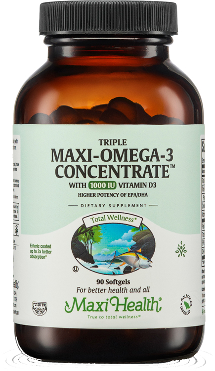 Maxi Health Kosher Triple Maxi Omega-3 Concentrate™ Fish Oil EPA/DHA ...