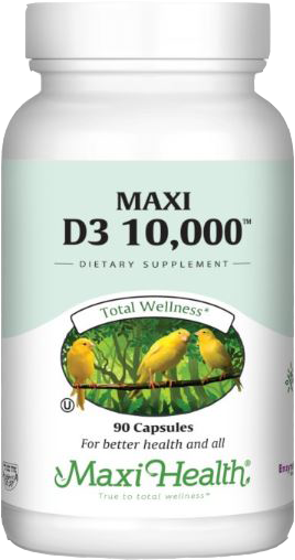 Maxi Health Kosher Vitamin D3 10,000 IU 90 Capsules - Koshervitamins.com