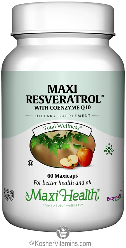 Maxi Health Kosher Maxi Resveratrol 100 Mg with Coenzyme Q10 NEW ...