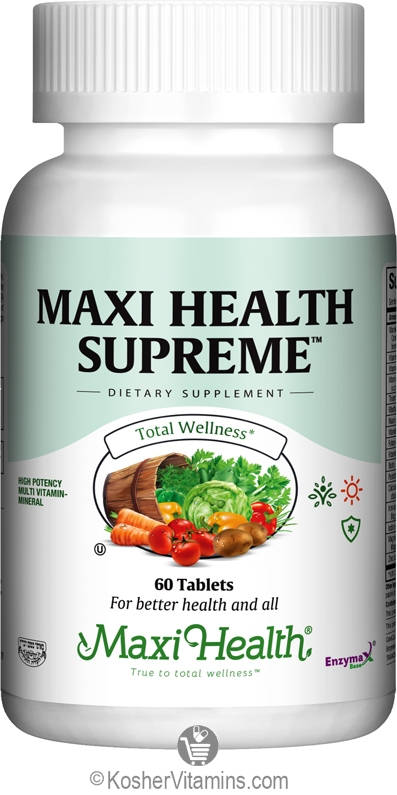 Maxi Health Kosher Maxi Health Supreme Multi Vitamin/Mineral 60 TAB ...