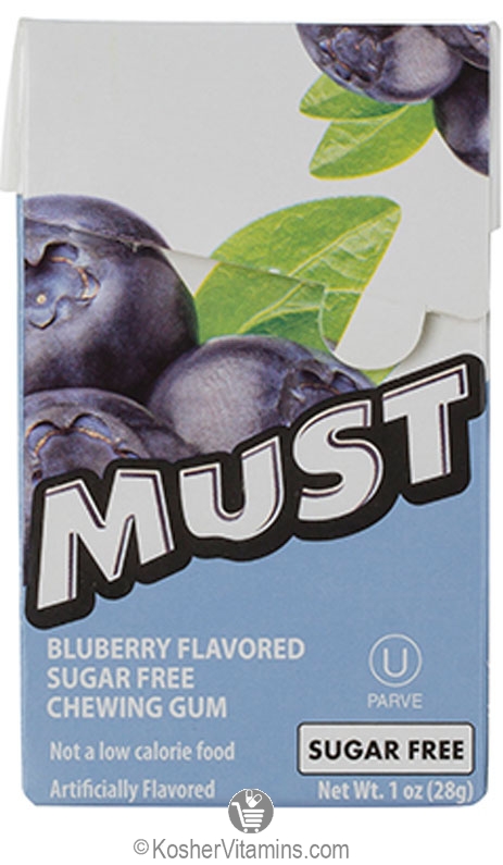 Elite Kosher Must Chewing Gum Blueberry Flavor Sugar Free 1 Oz ...