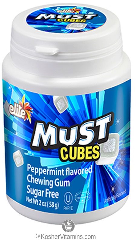 Elite Kosher Must Chewing Gum Cubes - Peppermint Flavor Sugar Free 2 Oz ...