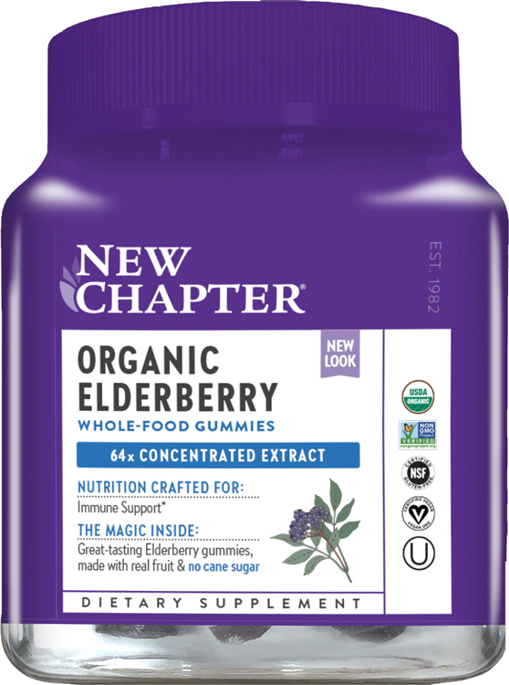 New Chapter Kosher Organic Elderberry Wholefood Gummies 60 Gummies ...