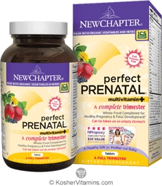 New Chapter Kosher Perfect Prenatal Whole Food Multi Vitamin Trimester ...