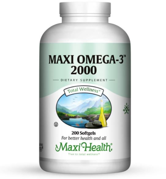 Maxi Health Kosher Maxi Omega-3 2000 Fish Oil EPA/DHA 200 Softgels ...