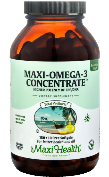 Maxi Health Kosher Maxi Omega-3 Concentrate™ Fish Oil EPA/DHA 180 ...
