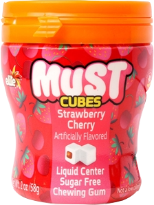 Elite Kosher Must Chewing Gum Cubes - Strawberry Cherry Sugar Free 2 OZ ...
