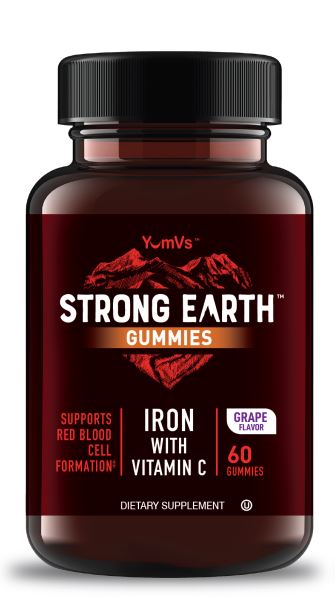 Yum V’s Kosher Strong Earth Iron with Vitamin C Gummies - Grape Flavor ...