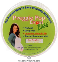 Three Lollies Kosher Preggie Pop Drops Plus with Vitamin B6 21 Drops ...