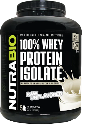 NutraBio Kosher 100% Whey Protein Isolate Raw Unflavored Dairy 5 LB ...
