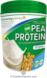 Growing Naturals Kosher Raw Yellow Pea Protein Powder Original Flavor ...