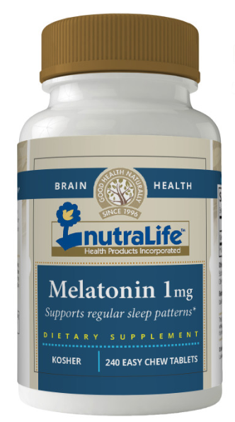NutraLife Kosher Melatonin 1 mg Chewable Cherry Flavor 240 Tablets ...
